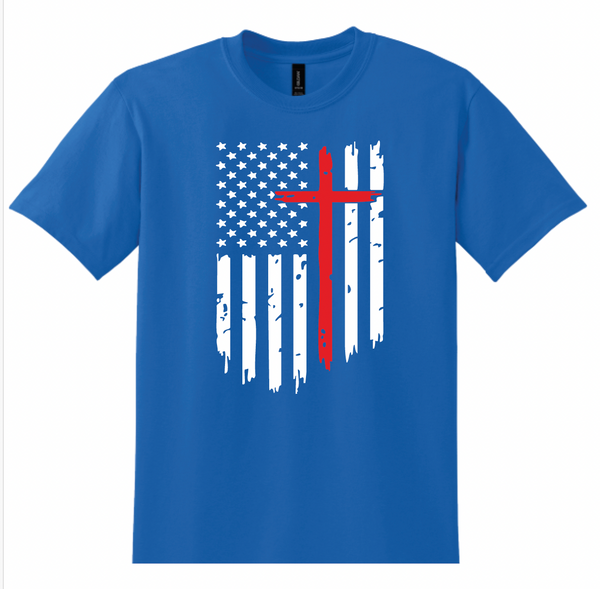 White Flag with Red Cross on Blue – Merch Made For You